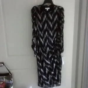 Nine West | Dresses | Nwat Black And White Patterned Dress | Poshmark